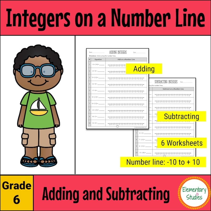 Adding And Subtracting Integers On A Number Line Elementary Studies